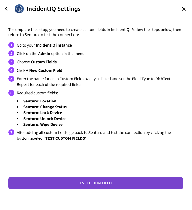 How to Set Up Incident IQ Integration with Senturo