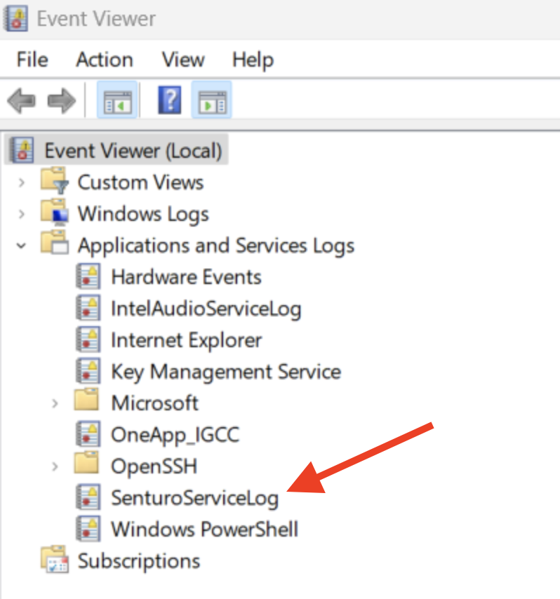 How to Troubleshoot Senturo Using Windows Event Viewer Logs